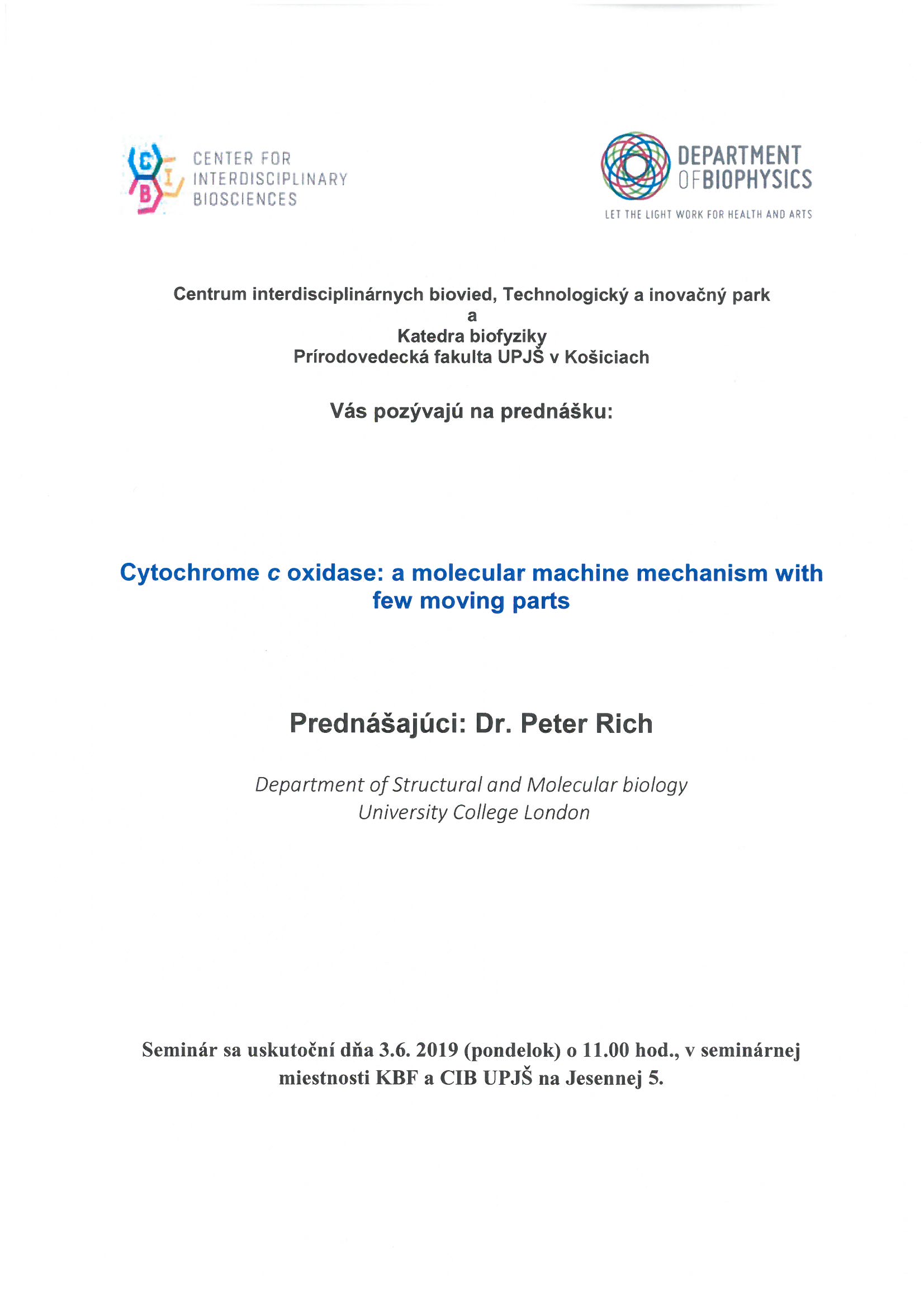 Prednáška – Dr. Peter Rich – Cib-Center
